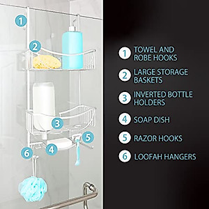 Better Living Products 13634 VENUS 3-Tier Over the Shower Door Caddy, Grey