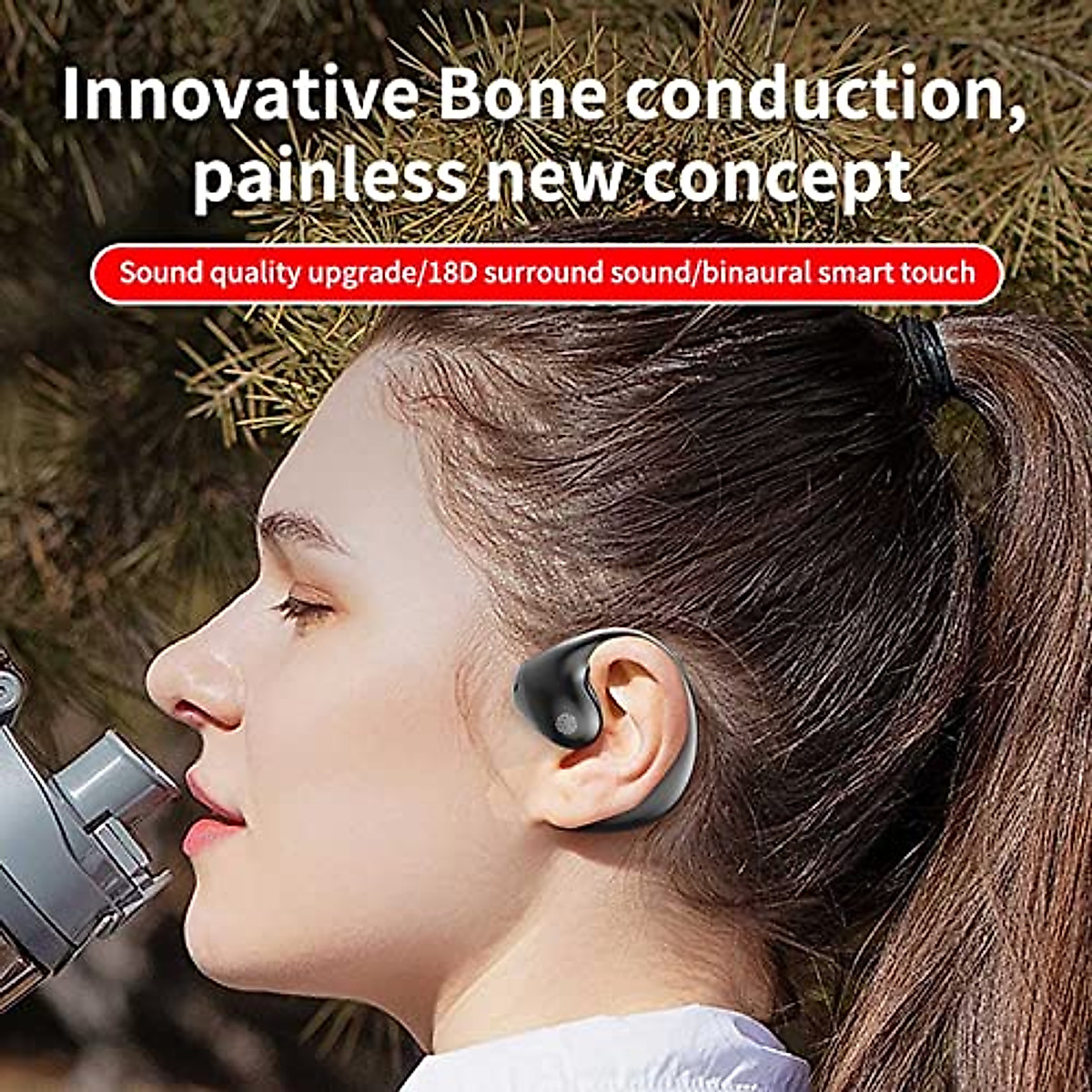 True Wireless Bone-Conduction Bluetooth Headset 5.3 No in Ear Ear HiFi Audio Quality Dual HD Call 480H Long Endurance Can Not Be Thrown Off The Sports Head