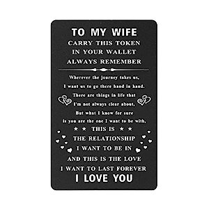 TGCNQ Wife Gifts To My Wife Wallet Card - Romantic Gifts for Wife for Mother's Day Christmas Valentines