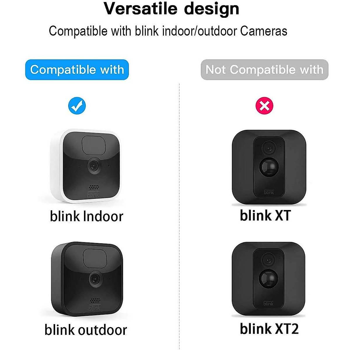 Koroao Blink Outdoor Camera Mount Bracket, Indoor & Outdoor Wall Mount Blink Sync Module Outlet Holder,360 Degree Adjustable Indoor/Outdoor Mount for All-New Blink Outdoor Camera (2- Pack)