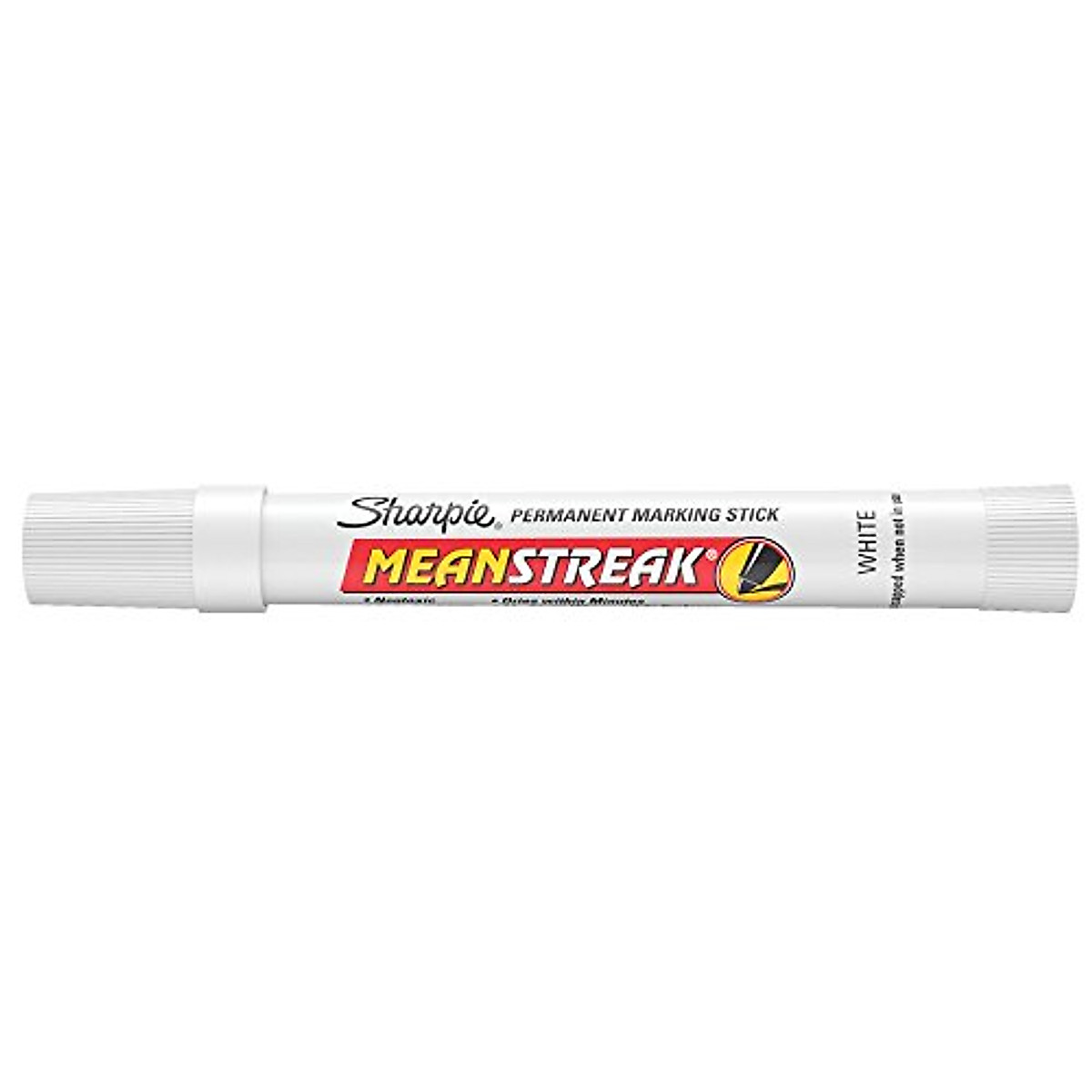 Sharpie Mean Streak Permanent Marking Stick, Bullet Tip, White, Box of 12