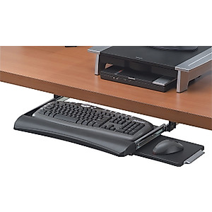 Fellowes 9140303 Underdesk Keybrd Tray, 20-1/8-Inch x7-3/4-Inch, BK/Silver