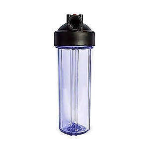 Standard 2.5x10" Clear Filter Housing 3/4" NPT with Pressure Release