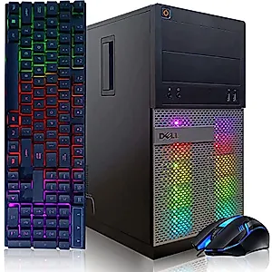 Dell RGB Gaming Desktop PC, Intel Quad I5 up to 3.6GHz, Radeon R9 370 4G GDDR5, 16GB RAM, 128G SSD + 2TB, DVD, WiFi & Bluetooth, RGB Keyboard & Mouse, Win 10 Pro (Renewed)