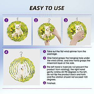 5 Pack Sublimation Wind Spinner Blanks 8 Inch Wind Spinners Sublimation Blanks 3D Aluminum Metal Wind Spinners for Yard and Garden Indoor Outdoor Window Porch Front Door Decoration Round