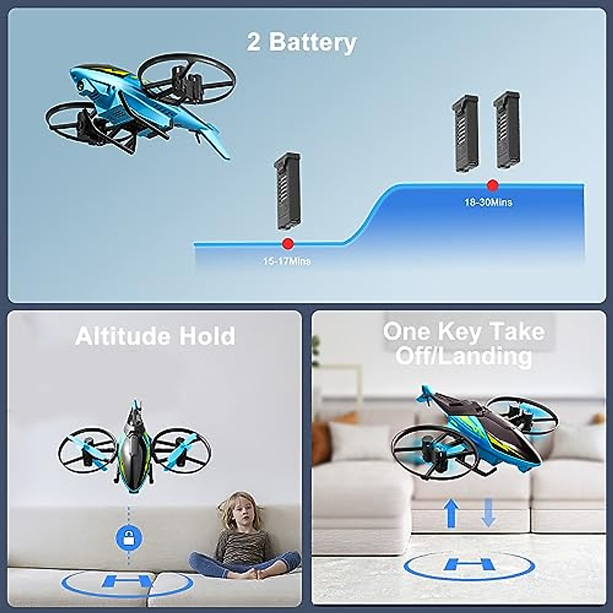 4DRC M3 Drone with 1080p Camera for Adults Kids,HD FPV Live Video RC Helicopter Quadcopter for Beginners Toys Gifts,With 2 Battery,3D Flips,Gestures Selfie, Altitude Hold, One Key Start,Trajectory