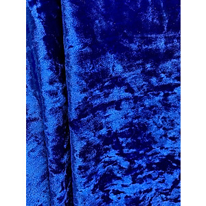 Samantha Royal Blue Polyester Stretch Crushed Velvet Fabric by The Yard for Bows, Topknot. Headwraps, Scrunchies, Clothes, Costumes, Crafts