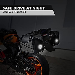 NICECNC 55L Motorcycle Saddle Bags, IPX6 Waterproof Motorcycle Luggage Saddlebags, Motorbike Side Travel Bags, No Sagging Reinforced Bottom Compatible with Harley Honda Suzuki Yamaha BMW Gray 2PCS