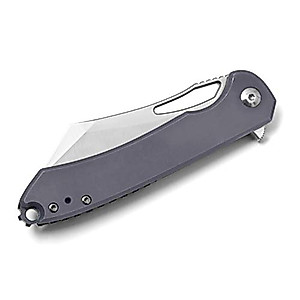 Drop + Ferrum Forge Buc Titanium Frame Lock Folding Pocket Knife (Blue)