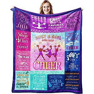 Cheer Gifts for Girls Cheerleader Blanket Ultra Soft Flannel Cheerleading Gifts Throw Blanket Birthday Gift Ideas for Teens Kids 50"x40"