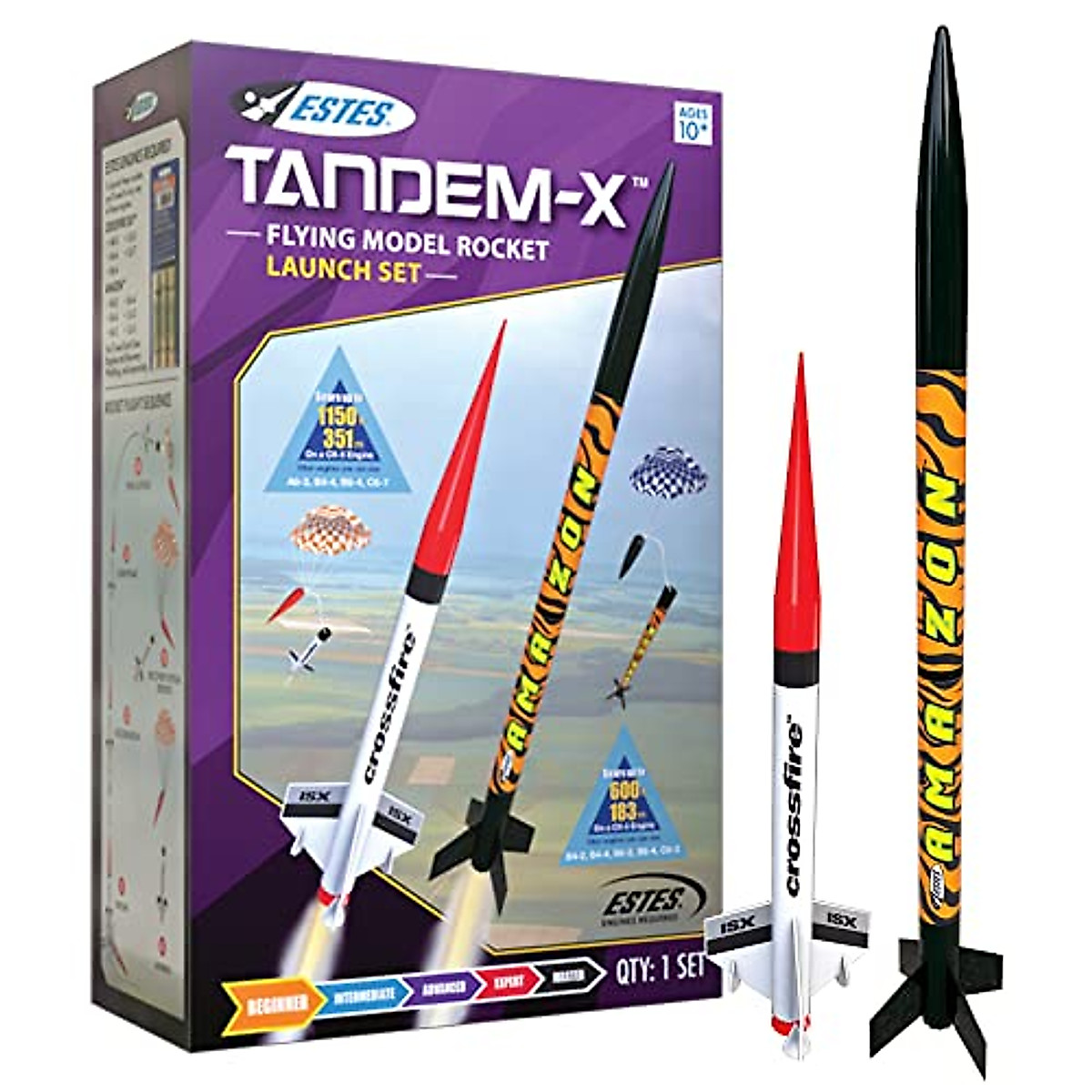 Estes Tandem-X Launch Set (Amazon and Crossfire ISX) Orange, 30 inches