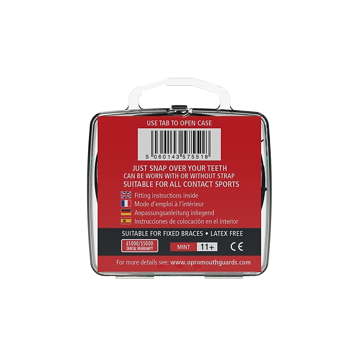 OPRO Snap-Fit Instant Level Adult and Youth Sports Mouthguard for Braces with Strap, Gum Shield for Hockey, Lacrosse, Rugby, MMA, Boxing and Other Contact and Combat Sports (Green, Mint Flavoured)