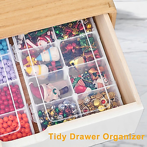 Jutieuo 2 Pack 8 Grids Bead Organizer and Storage, Plastic Organizer Box with Removable Dividers and Labels for Jewelry Crafts Small Parts Electronics Tackle Boxes (2)