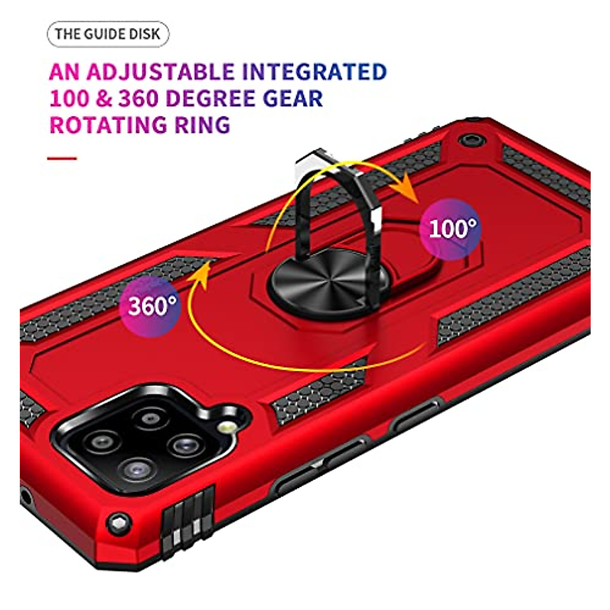 YZOK for Galaxy A42 5G Case,Samsung A42 5G Case,with HD Screen Protector,[Military Grade] Ring Car Mount Kickstand Hybrid Hard PC Soft TPU Shockproof Protective Case for Samsung Galaxy A42 5G (Red)