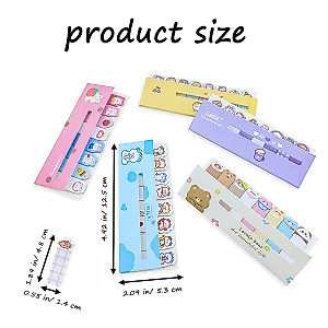 LEEFONE 10 Pack Cute Animals Bookmarks Memo Pad Sticky Note Paper Sticky Notes Page Flags, 5 Styles Self-Stick Tab Bookmark Marker Pad for Office School, 120 Sheets/Pack, 1200 Sheets
