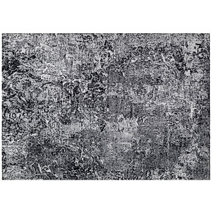 Area Rug Living Room Rugs: 5x7 Indoor Abstract Soft Fluffy Pile Large Carpet with Low Shaggy for Bedroom Dining Room Home Office Decor Under Kitchen Table Washable - Retro Gray