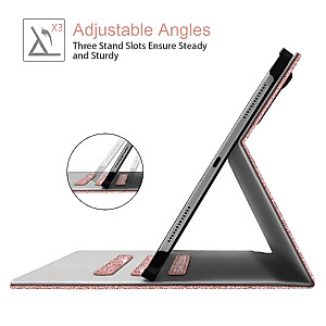 Fingic for iPad Air 11 inch Case 2024,iPad Pro 11 Inch Case 2022/2021/ 2020/2018,iPad Air Case 6th/5th/4th 10.9 Inch(2024/2022/2020)Slim Glitter Sparkle PU Leather Hard PC Stand Smart Cover,Rose Gold