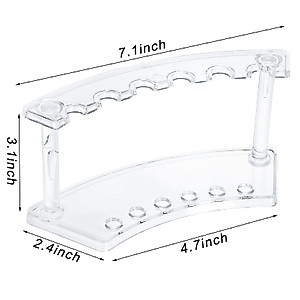 SOUJOY 8 Pack Acrylic Pen Display Stand, 6-Slot Pen Holder Rack, Eyebrow Pen Stand, Makeup Brush Rack Organizer for School Office Home Store