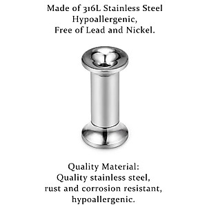 Vsnnsns 8G 316L Surgical Stainless Steel Ear Gauges Tunnel Plug Earrings Expander Stretcher Piercings Jewelry for Women Men 6 Pairs 8 Gauge 3mm