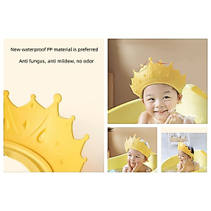 Crown Baby Shower Cap Waterproof Shampoo hat for Children Toddler Girls Boys Protect Ears Eyes，Adjustable Silicone Hair Washing Visor Bathing Hat Bathing Crown. for Toddler, Baby, Kids, Children