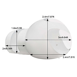 Bubble House, Inflatable Bubble Tent, Clear Dome Balloon Garden Tent, Large Oversize Weather Proof Pod, Cold Protection Camping Tent w/Blower, 8ft Dia Bubble, 6ft Tunnel