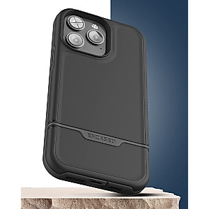 ENCASED Heavy Duty iPhone 14 PRO MAX Case with Screen Protector, Ultra Protective Military Grade [10Ft Drop Rated] Dual Hybrid Rugged Cover (Rebel Series) (Black)