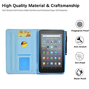 BYCeKe Fire 7 Tablet Case (9th/7th/5th Generation, 2019/2017/2015 Release), PU Leather Stand Cover Case with Auto Wake/Sleep, Not Fit All-New Fire 7 Tablet 12th Gen 2022 Release, Butterfly