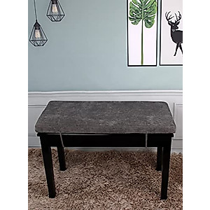 Loveboat Washable Bench Cushion, Non-Slip Bench Pad for Shoe Storage, Window, Piano, Dining 30"x14"x2" Dark Grey