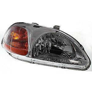 HDOZTOJI Headlight Halogen Bulb Right Side Clear Lens Headlamp for Honda for Civic CX/DX/EX/HX/LX/Si 96-98 & EX-R 97-98 33101S01A01 14896035