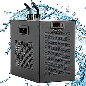 Poafamx Aquarium Chiller 42gal 1/10 HP Hydroponics Water Chiller for Home Use Fish Axolotl Coral Shrimp Farming 110V with Pump and Pipe