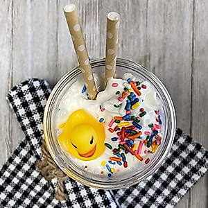 Kraft Brown Paper Straws - Polka Dot Drinking Straws - 7.75 Inches - 50 Pack Outside the Box Papers Brand