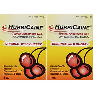 Beutlich LP Pharmaceuticals Hurricaine Topical Anesthetic Gel, Wild Cherry, 1 Ounce- Pack of 2