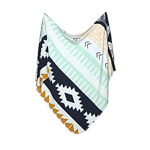 Western Native American Newborn Swaddle Blanket, Soft & Cozy Aztec Receiving Baby Blankets Swaddle Wrap for Boys and Girls