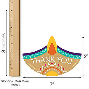 Big Dot of Happiness Happy Diwali - Shaped Thank You Cards - Festival of Lights Party Thank You Note Cards with Envelopes - Set of 12