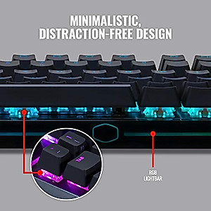 Cooler Master USB MK730 Tenkeyless Gaming Mechanical Keyboard with Brown Switches, Cherry MX, RGB Per-Key Lighting and Removable Wrist Rest