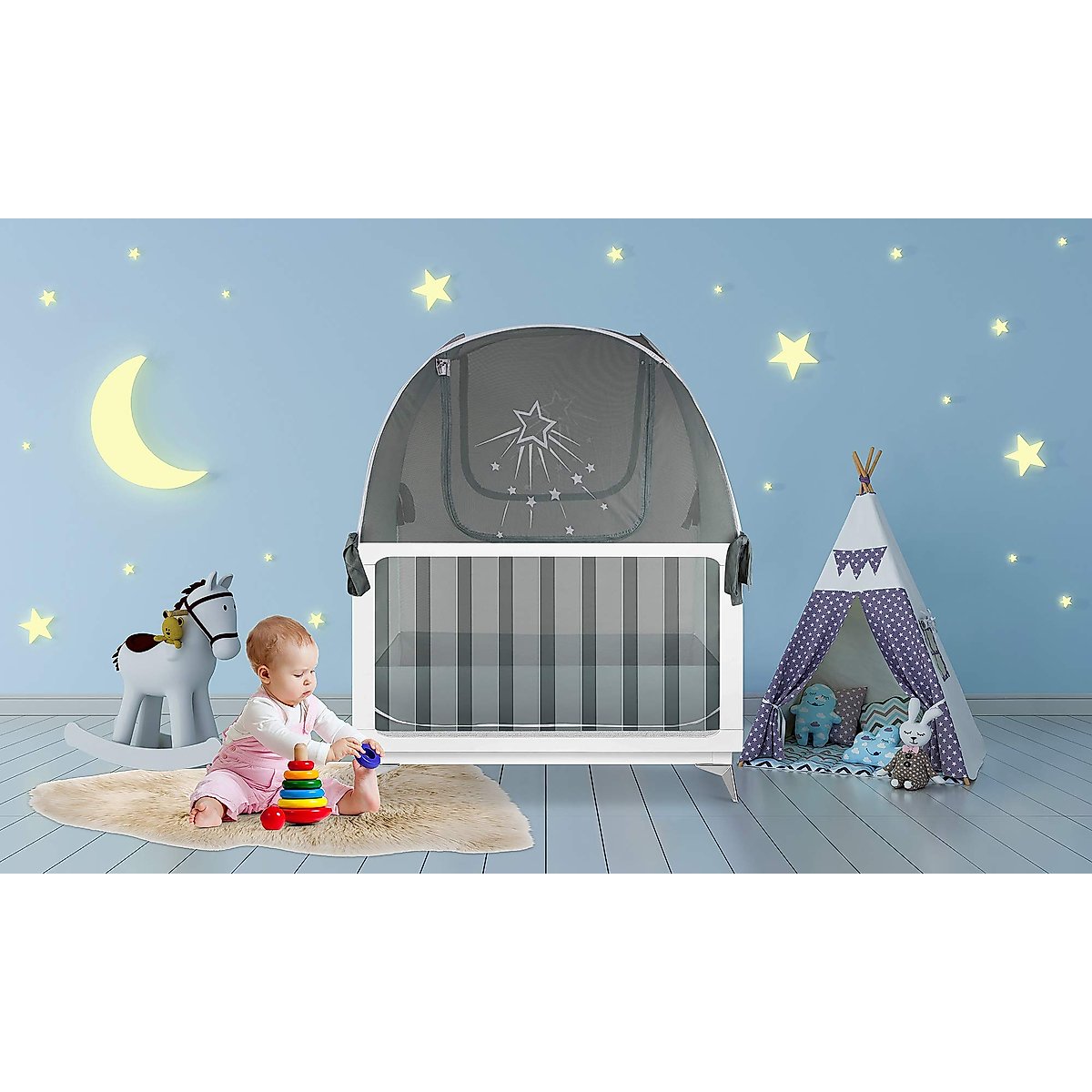 Aussie Cot Net - Baby Crib Tent to Keep Baby from Climbing Out - Toddler Proof Crib Netting Mosquito Net