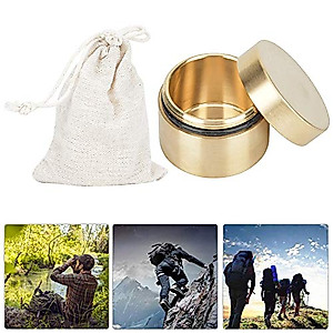 Alvinlite Jewelry Box, Round Jewelry Organizer Brass Storage Container Metal Pill Container Storage Box with Lid for Ring Necklace Earrings Gold(S)