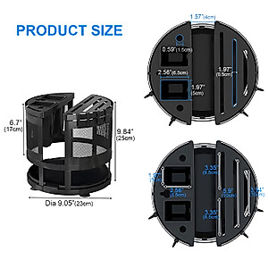 Knife Holder for Kitchen Counter, Rotating Universal Knife Block Without Knives 3 in 1 Multi-function Knife Block Set Flatware Utensil Drying Rack Cutting Board Organizer with Drain Tray and hooks