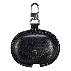 VOMA Leather Case for New Beats Studio Buds Case 2021, Full-Body Soft Shell Protective Leather Case Cover with Keychain Compatible with Apple Beats Studio Buds Charging Case Black