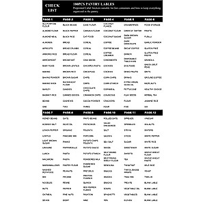 180 Preprinted Pantry Labels, Prefdo Waterproof Minimalist Food Label Stickers Set to Kitchen Organization Storage Containers, Jars & Canisters（Black）