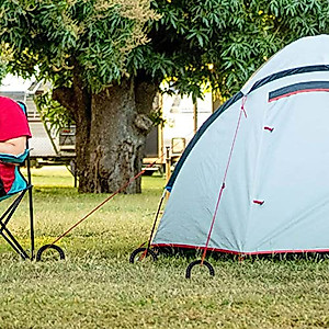 VASGOR 12” x 2” Trampolines Wind Stakes Black Powder Coated Rebar Steel - Heavy Duty U Shape Ground Anchors for Camping Tent - Garden Staples – Trampoline Pins - Sharp End (8)