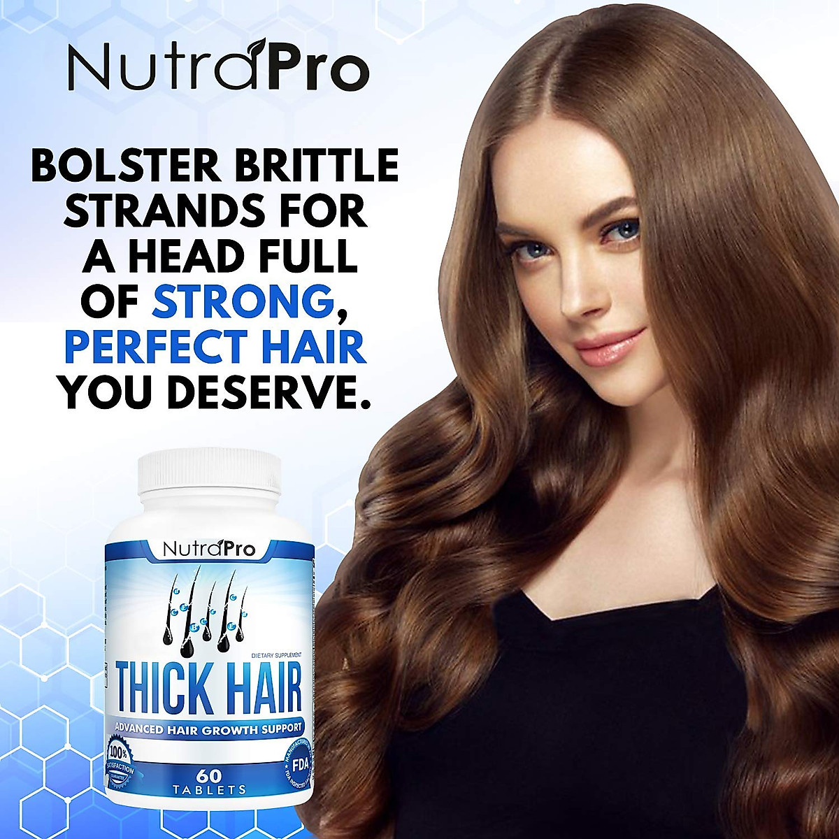 Thick Hair Growth Vitamins– Hair Growth Pills With DHT Blocker Stimulates Faster Hair Growth for Weak, Thinning Hair–Biotin Hair Supplements with Keratin & Collagen Helps Men&Women Grow Perfect Hair.