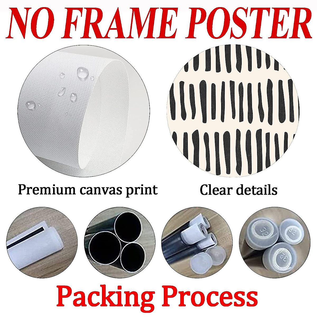 Black and White Abstract Wall Art Boho Line Abstract Drawings Poster Black Stroke Painting Beige Black Abstract Shapes Canvas Modern Geometric Pictures Abstract Line Artwork Print 16x24inchx3 No Frame