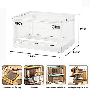 YUEHUA Plastic Storage Bins with Lids, 27 Liter Large Storage Bins with Lids, Plastic Storage Bins, Plastic Tote for Home/Bedroom/Kitchen/Office/Travel