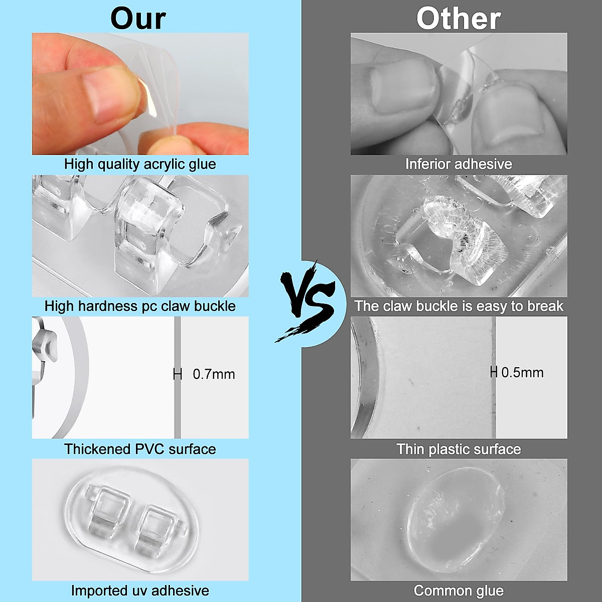 vivinin 15 Pack Shower Caddy Adhesive Replacement, Shower Shelf Adhesive No Drilling, Adhesive Shower Hooks Strong Adhesive, Adhesive Hooks for Showe Caddy, Soap Holder, And Kitchen Racks