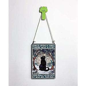 Bestylez Funny Black Cat Signs Cat Pictures Cat Poster Wall Decor, Cat Lover Gifts For Women Girl - Once Upon a Time There was a Girl Who Really Loved Cats, 8 x 12 Inch (513)