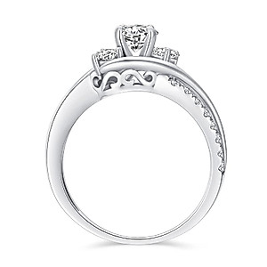 1 Carat (ctw) D-VVS1 moissanite engagement rings for women 14K Gold Rings moissanite rings-14K-6-