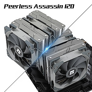 Thermalright Peerless Assassin 120 White ARGB CPU Air Cooler,6 Heat Pipes,TL-C12W-S PWM Fan,Aluminium Heatsink Cover, AGHP Technology,for AMD AM4/AM5/Intel LGA 1700/115X/1200/2011(PA120 White ARGB)