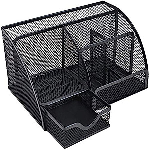 MDHAND Office Desk Organizer and Accessories Desk Drawer Organizer with 6 Compartments, Mesh Pencil Desk Organizer For Home Office