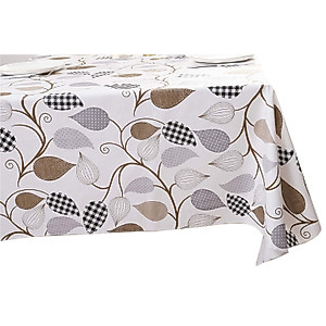 Heavy Duty Vinyl Tablecloth with Flannel Backing Waterproof Oil-Proof PVC Table Cloth Stain-Resistant Wipeable Rectangle or Square Table Cover for Indoor and Outdoor 60X84 Inch